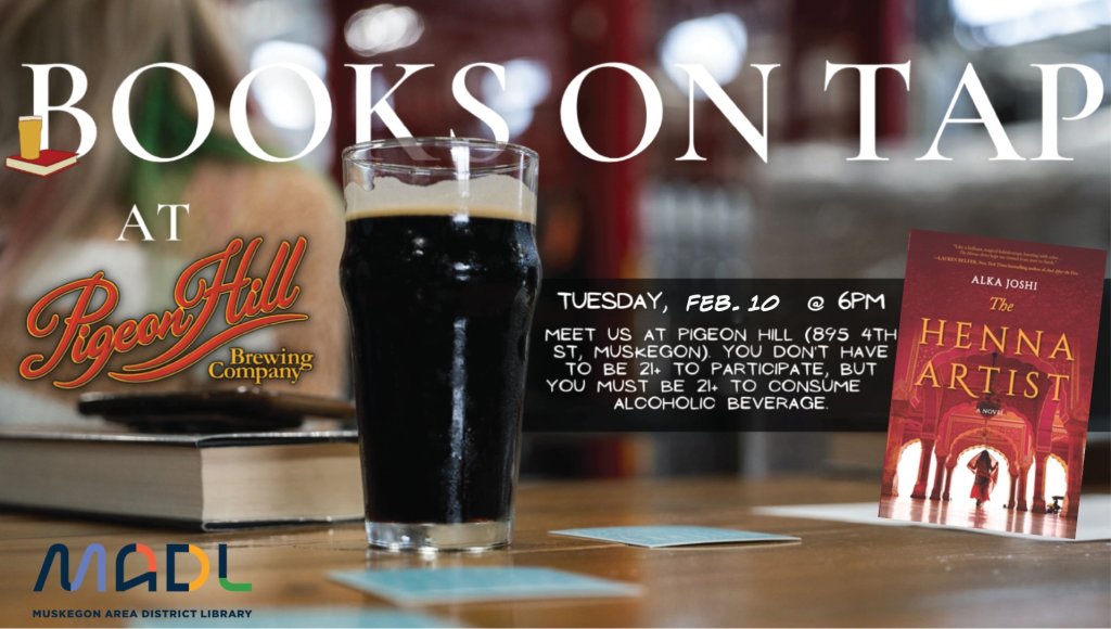Books on Tap: The Henna Artist by Alka Joshi - Pigeon Hill Brewing Company